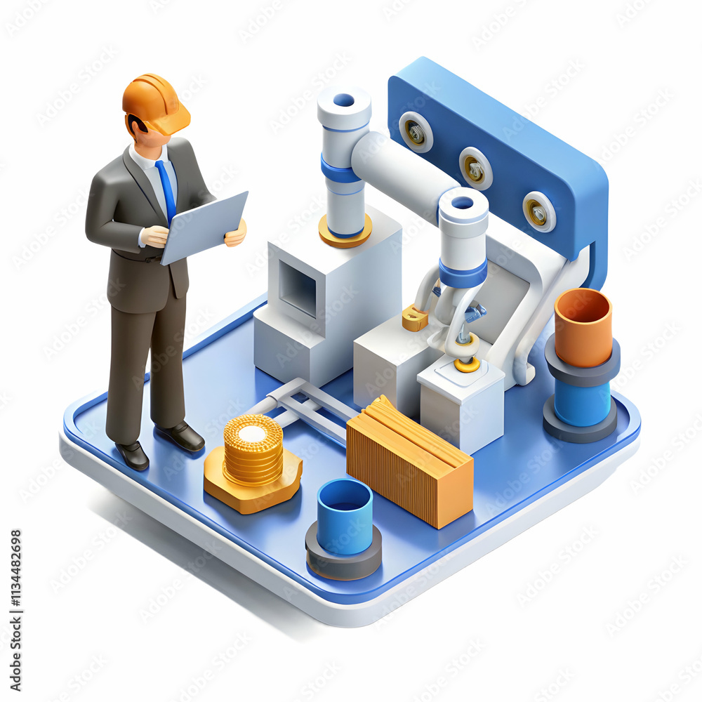Engineer Designing Smart Factory Layout with Automation Systems for ...