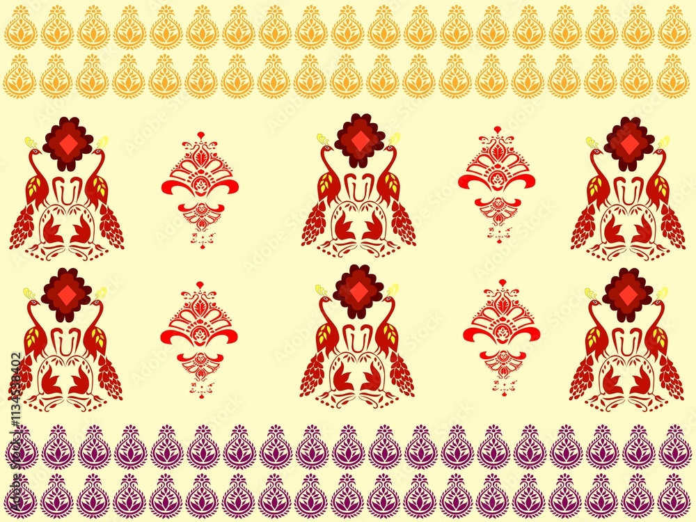 tribal pattern ( Assamese pattern ) of northeast India which is used ...