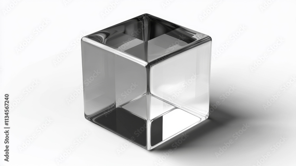 3d glass cube box vector isolated on transparent background. Crear ...