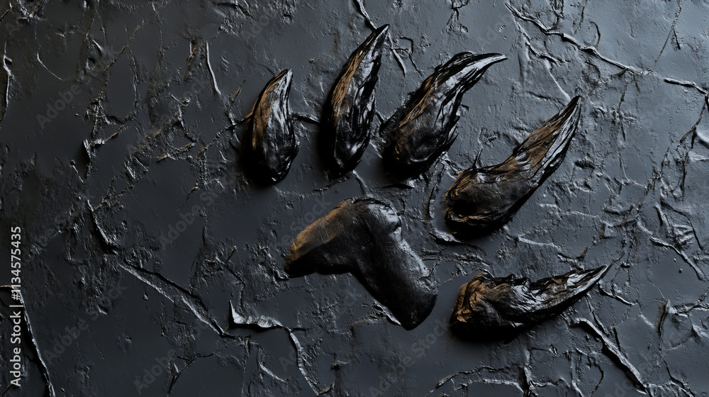Claw marks on metal wall, monster talon scratches on metallic surface ...