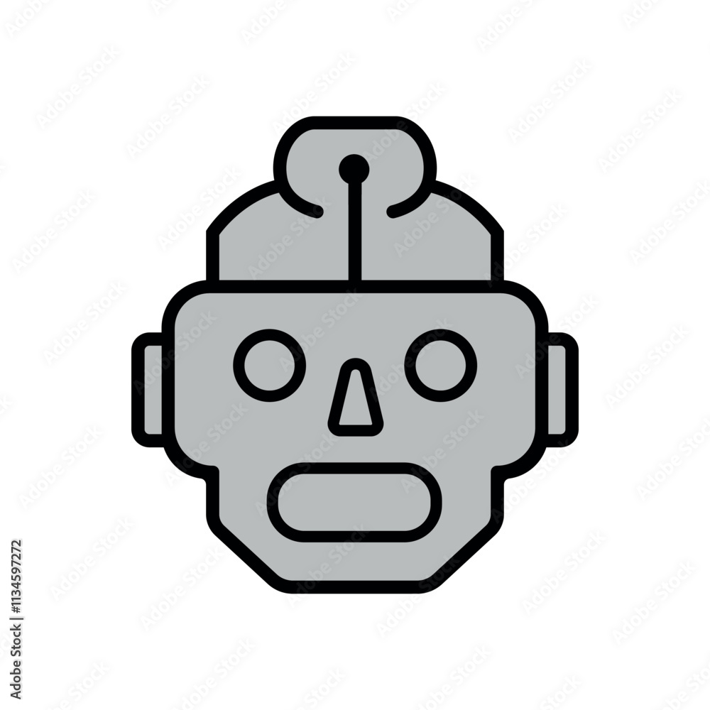 Vector de Stock Simple robot head. Robot vector illustration ...