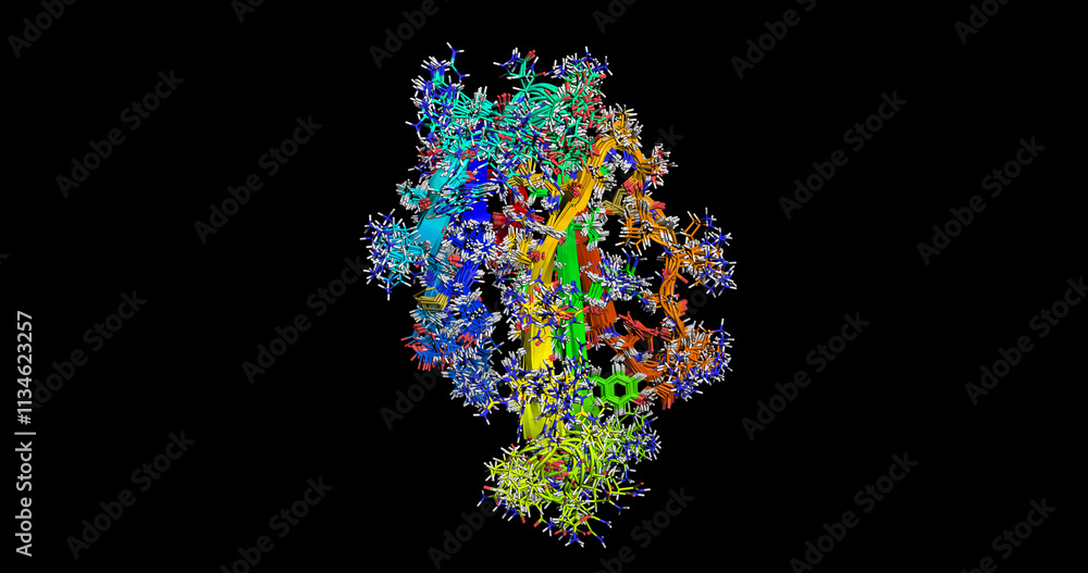 Стоковое фото «Bungatoxin, Bungarus candidus (Malayan Krait) toxin, NMR ...