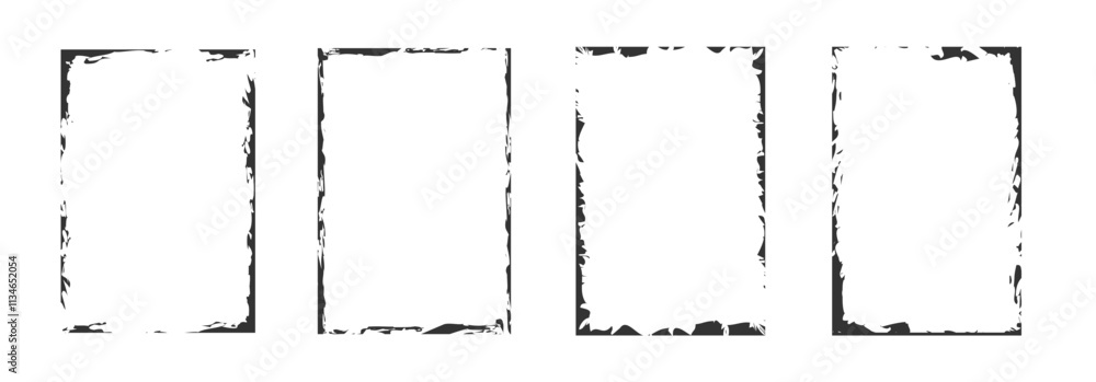 Grunge border frames with rough edges . Grunge tiny frame borders ...