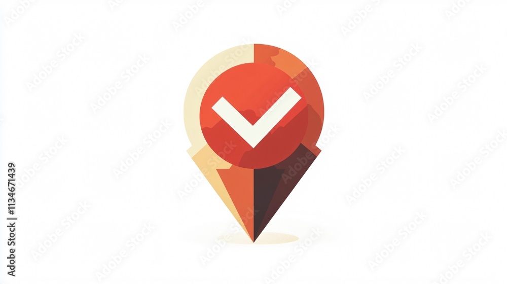 Check Mark Map Pointer in Flat Design for Location Identification Stock Illustration | Adobe Stock