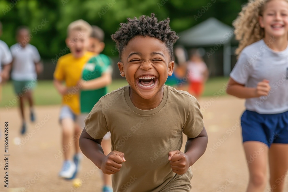 Capture the Joy A Diverse group of kids participating in a three-legged ...