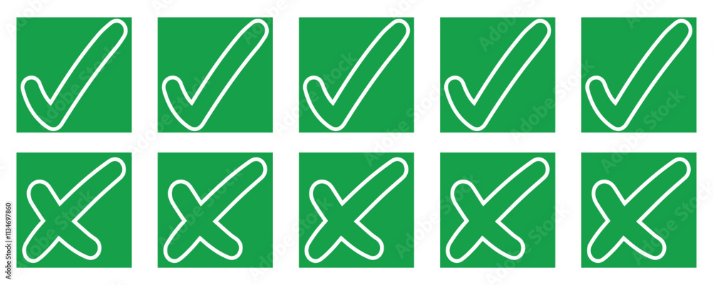 Green check mark icon set. Verified badge icon set. Social media ...
