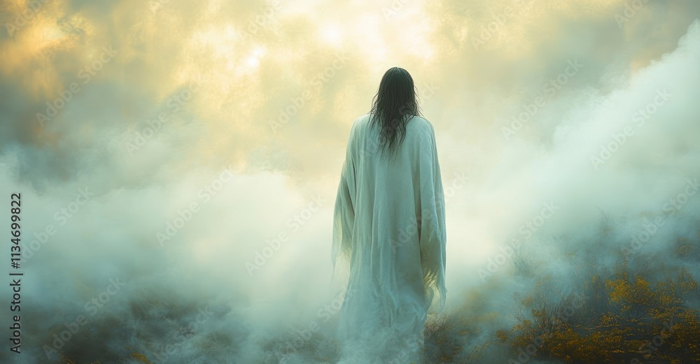 Jesus Christ on the Mountain Rejecting Temptation and Worldly Power in ...