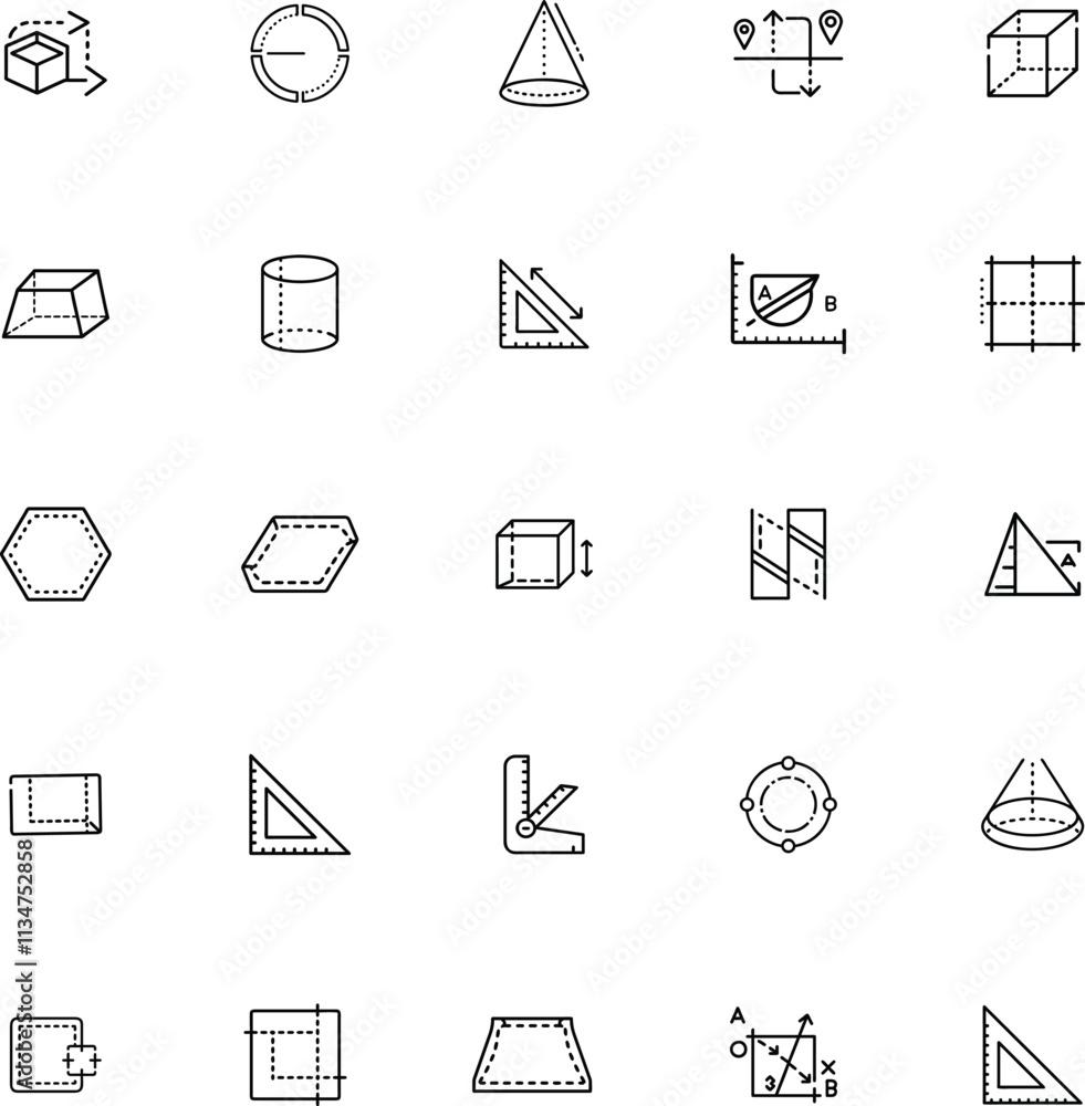 Geometric Shapes, 3D Models, Design, Engineering, CAD, Drafting, Icons ...