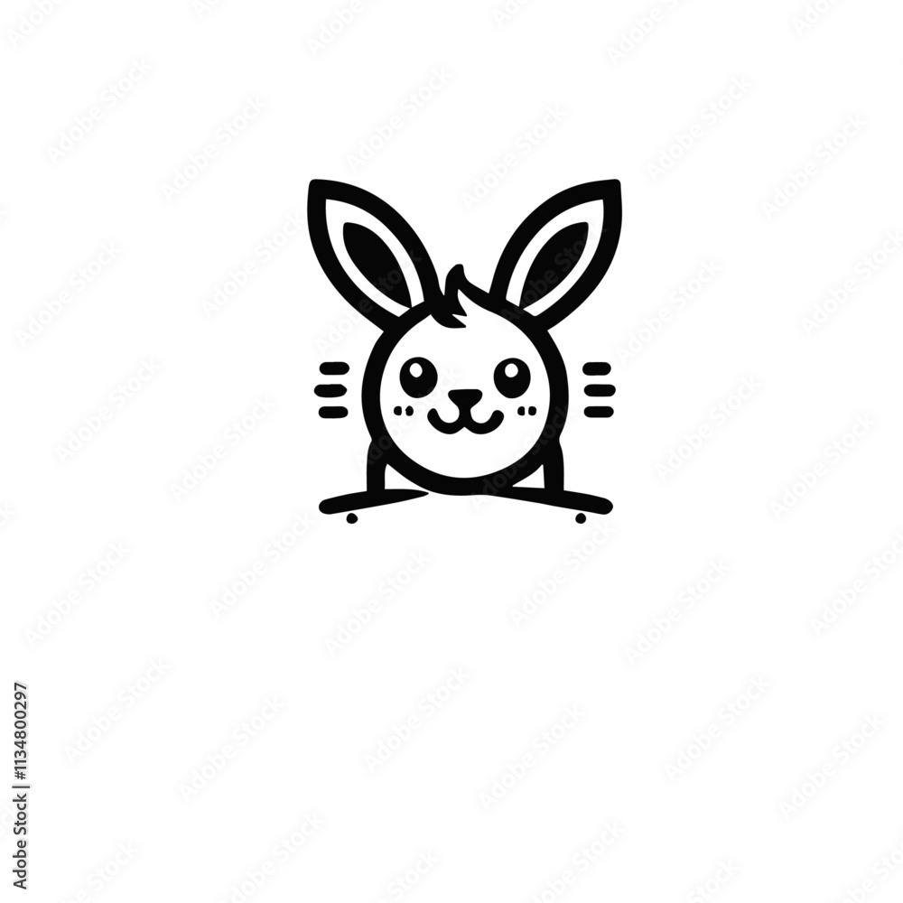 Cute Bunny Logo - Playful Rabbit Design for Kids and Brands. Simple ...