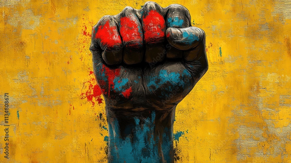 Raised Fist Symbolizing Protest, Power, Resistance and Revolution in ...