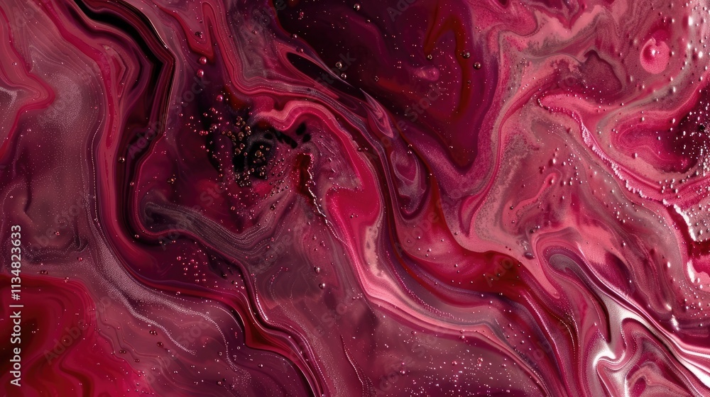 4k Amazing abstract maroon curved silk texture. 3d banner dark royal ...