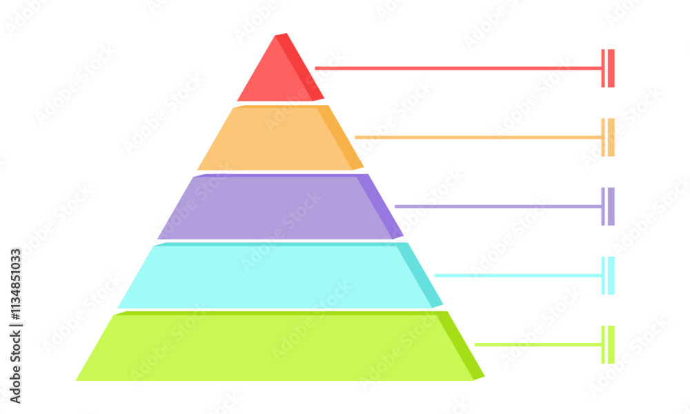 5 levels pyramid business infographic. vector illustration isolated on ...