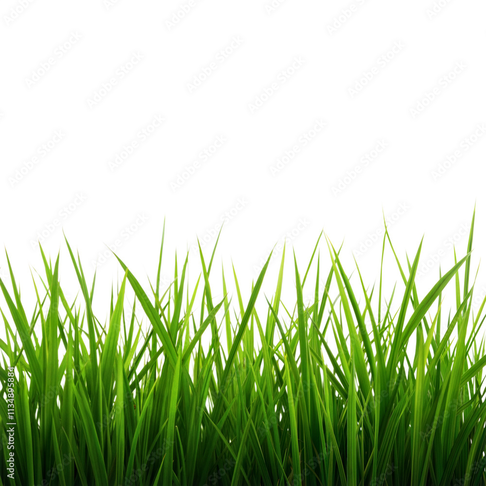 Lush horizontal green grass illustration with a transparent background ...
