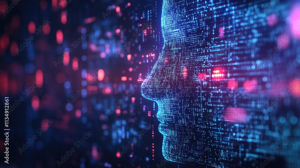 AI voice recognition technology deep learning application with digital ...