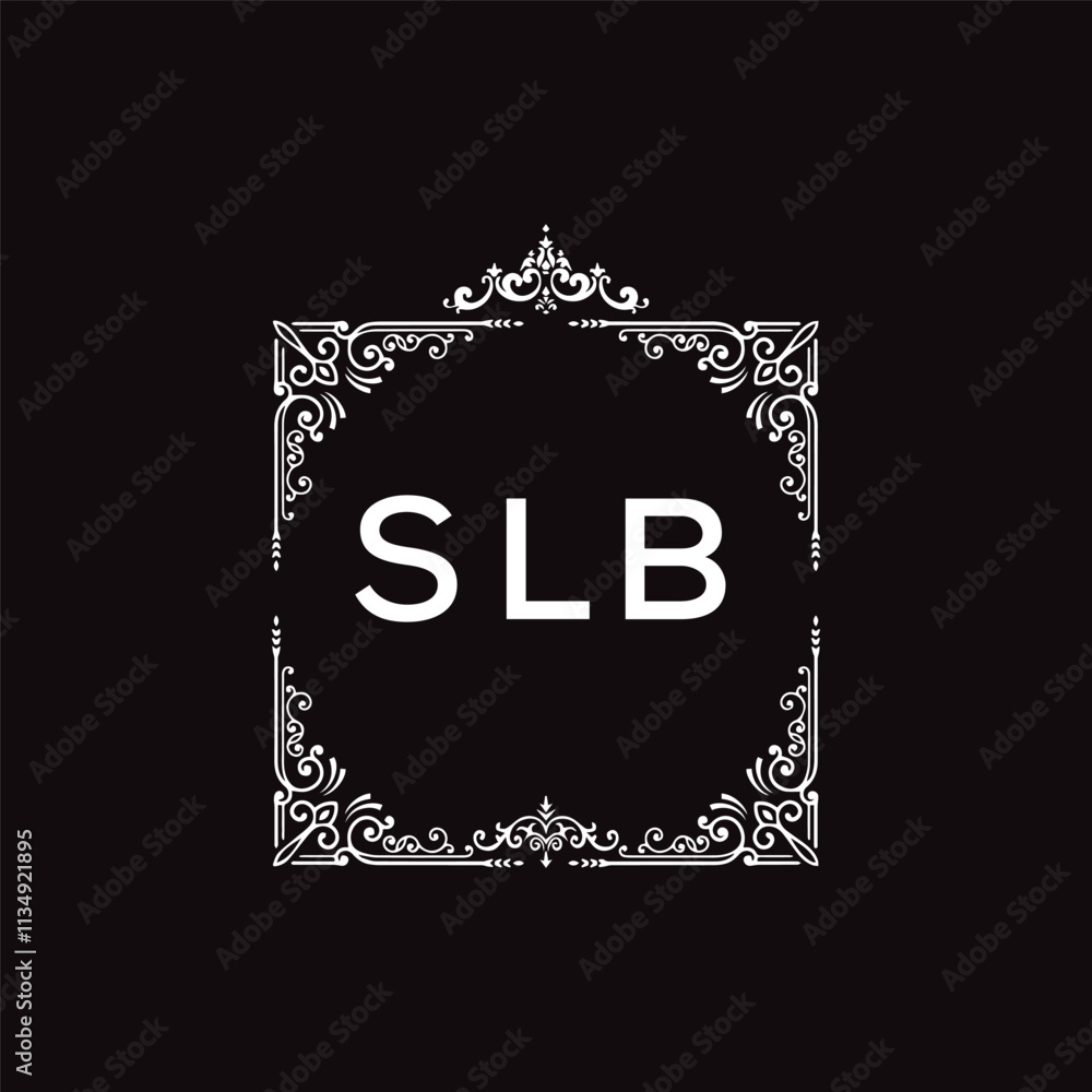 SLB letter logo design with black background in illustrator, vector logo modern alphabet font ...