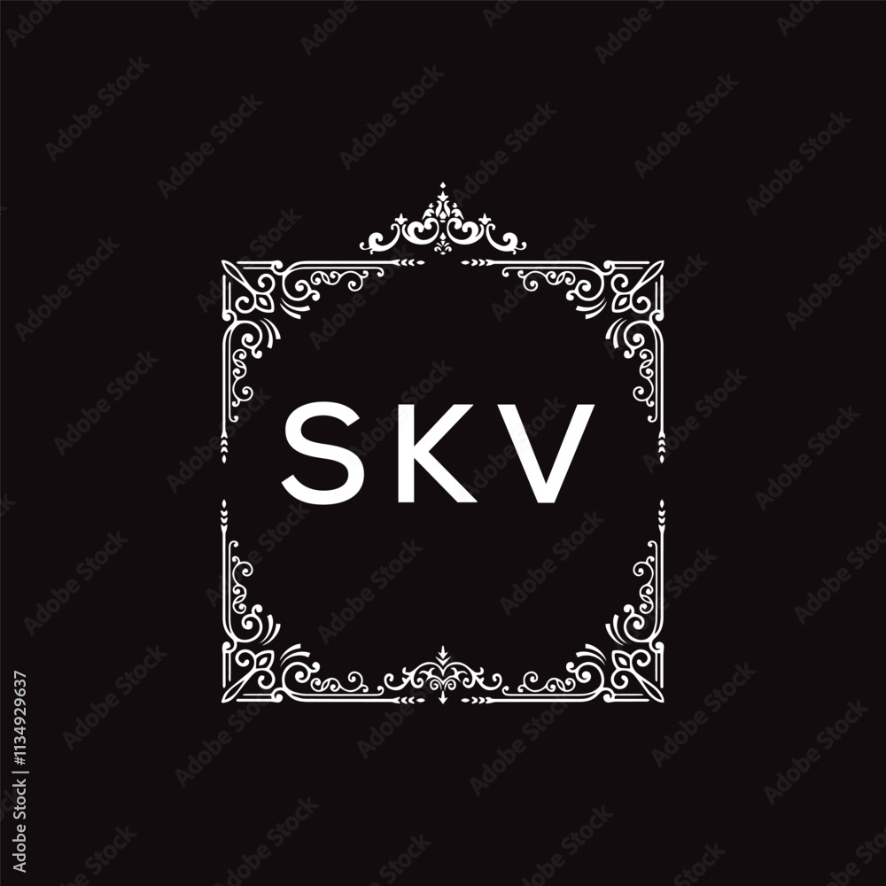 SKV letter logo design with black background in illustrator, vector ...