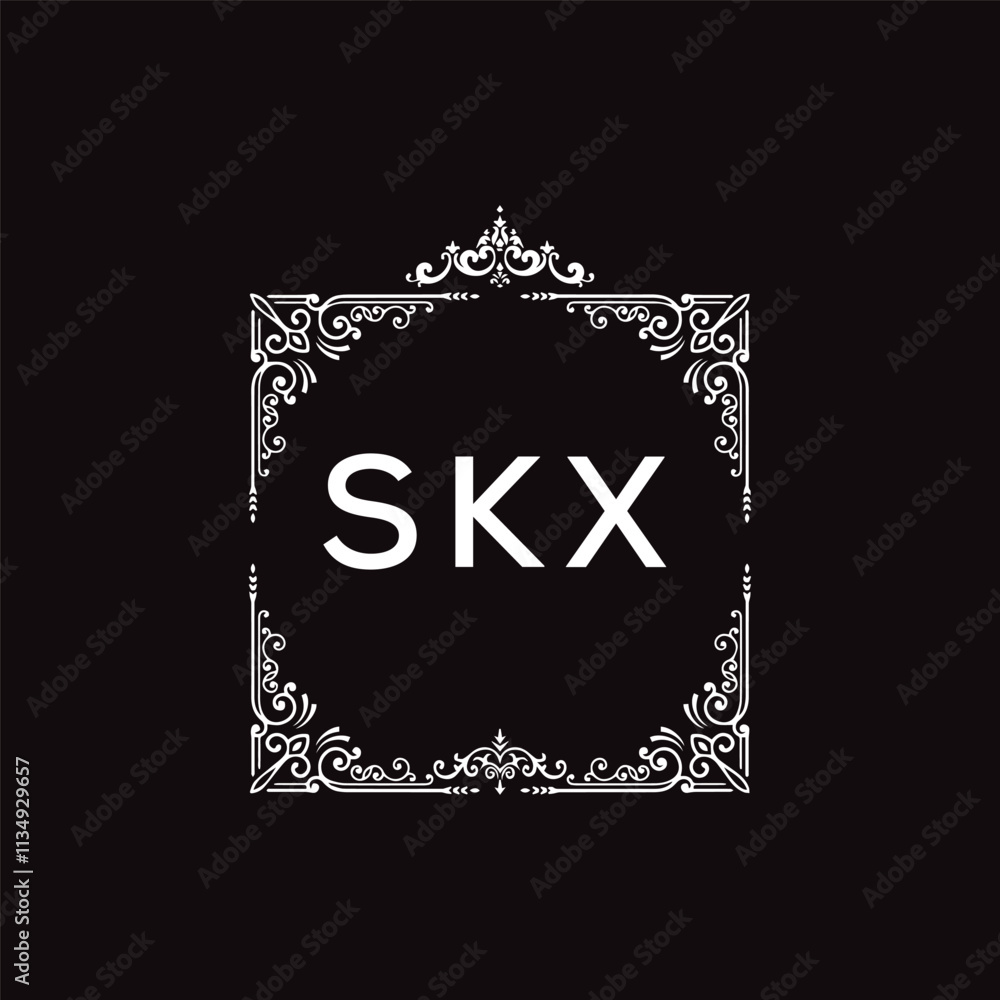 SKX letter logo design with black background in illustrator, vector ...