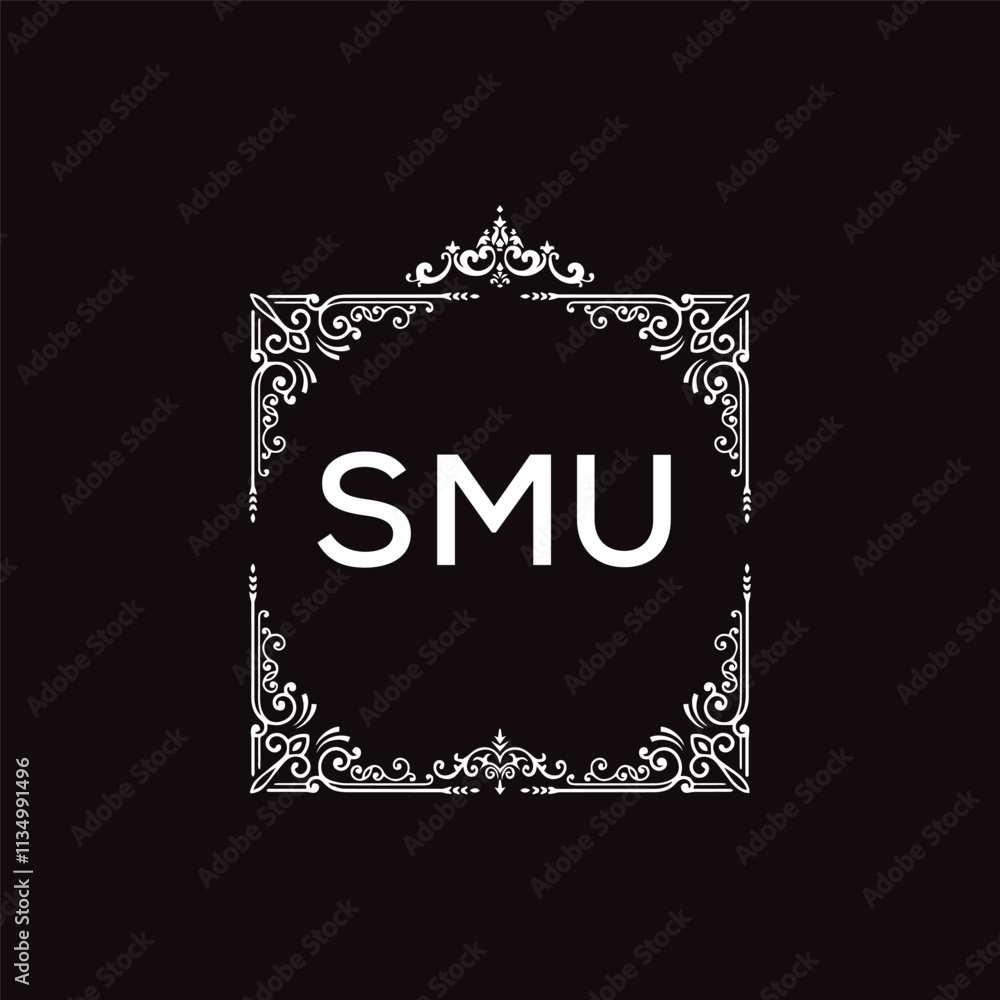 SMU letter logo design with black background in illustrator, vector ...