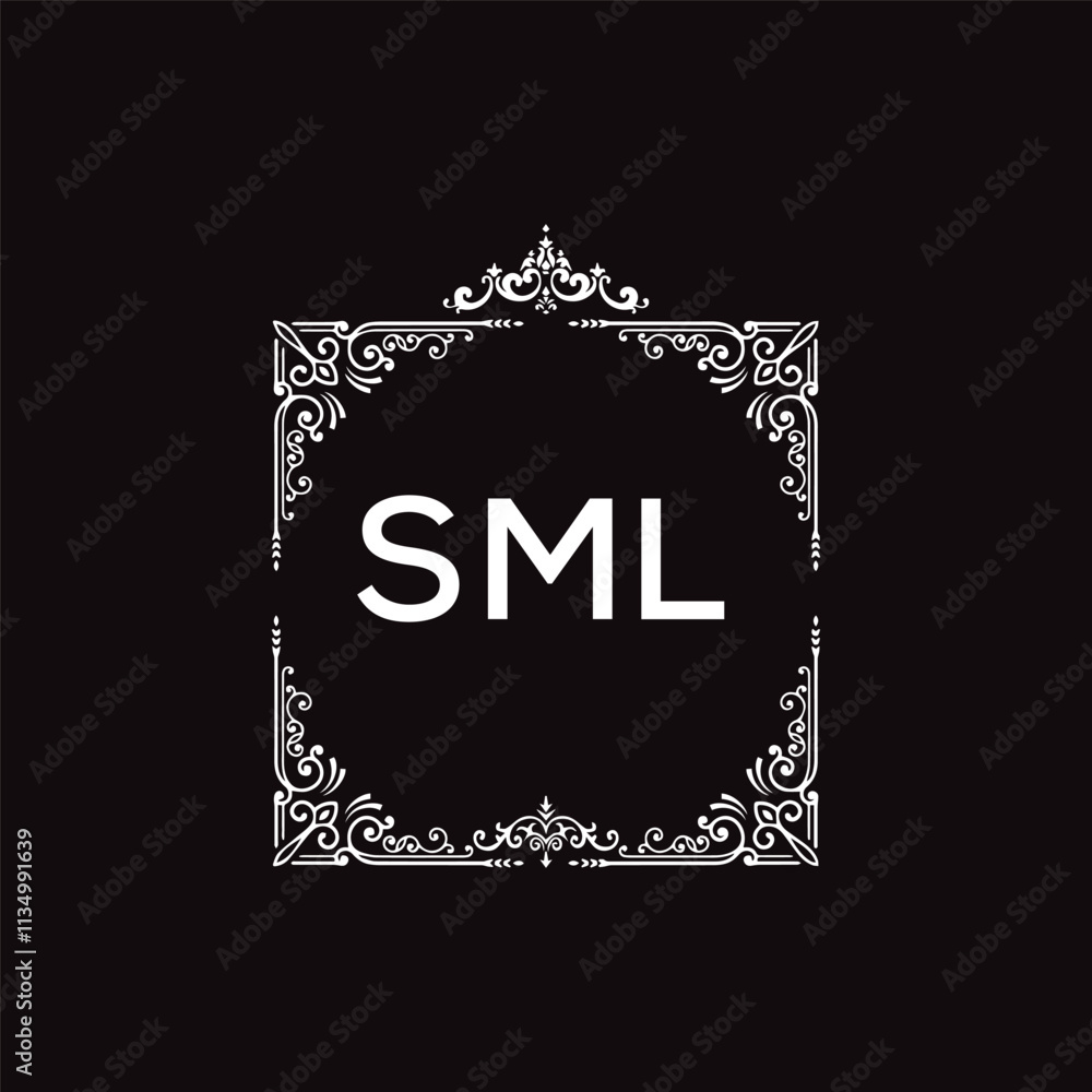 SML letter logo design with black background in illustrator, vector ...