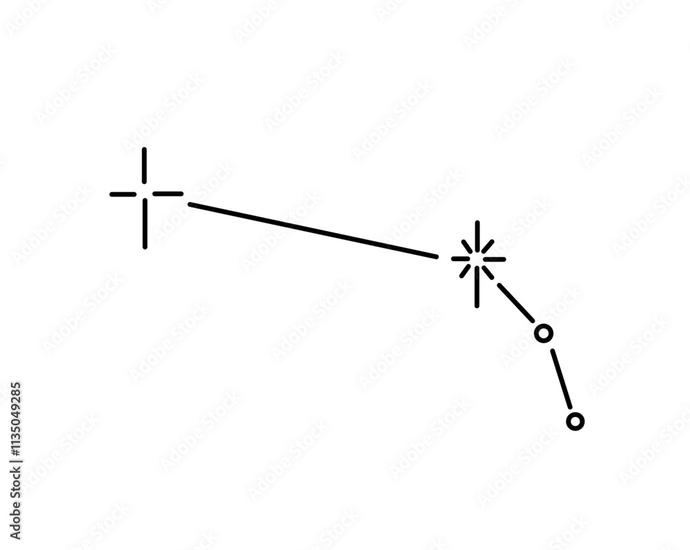 Vector isolated aries stars constellation zodiac stars map tattoo ...