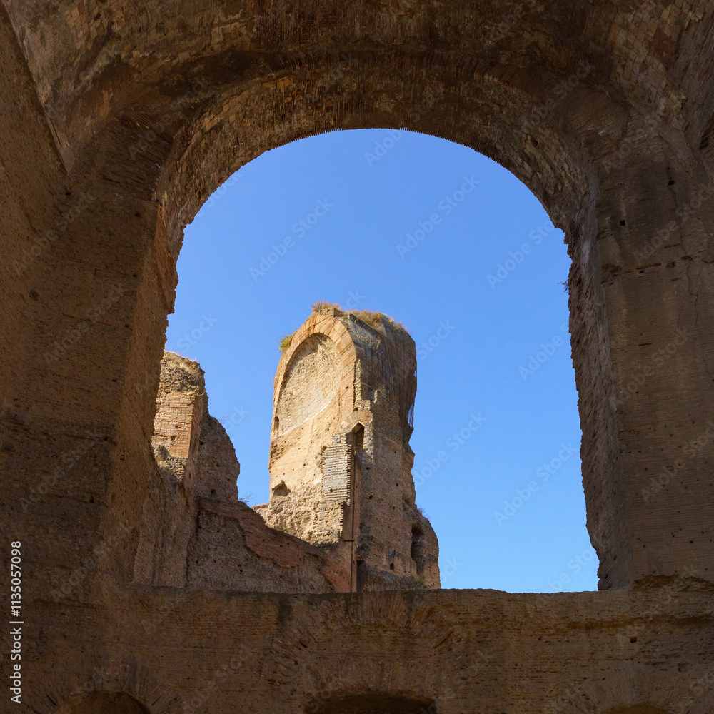 Remains of the of Baths of Caracalla (Terme di Caracalla) which used to ...
