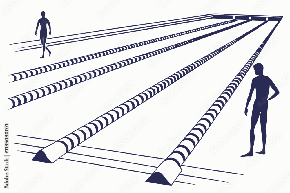 Swimming Pool Lanes, Parallel lanes shown in perspective with lane ...