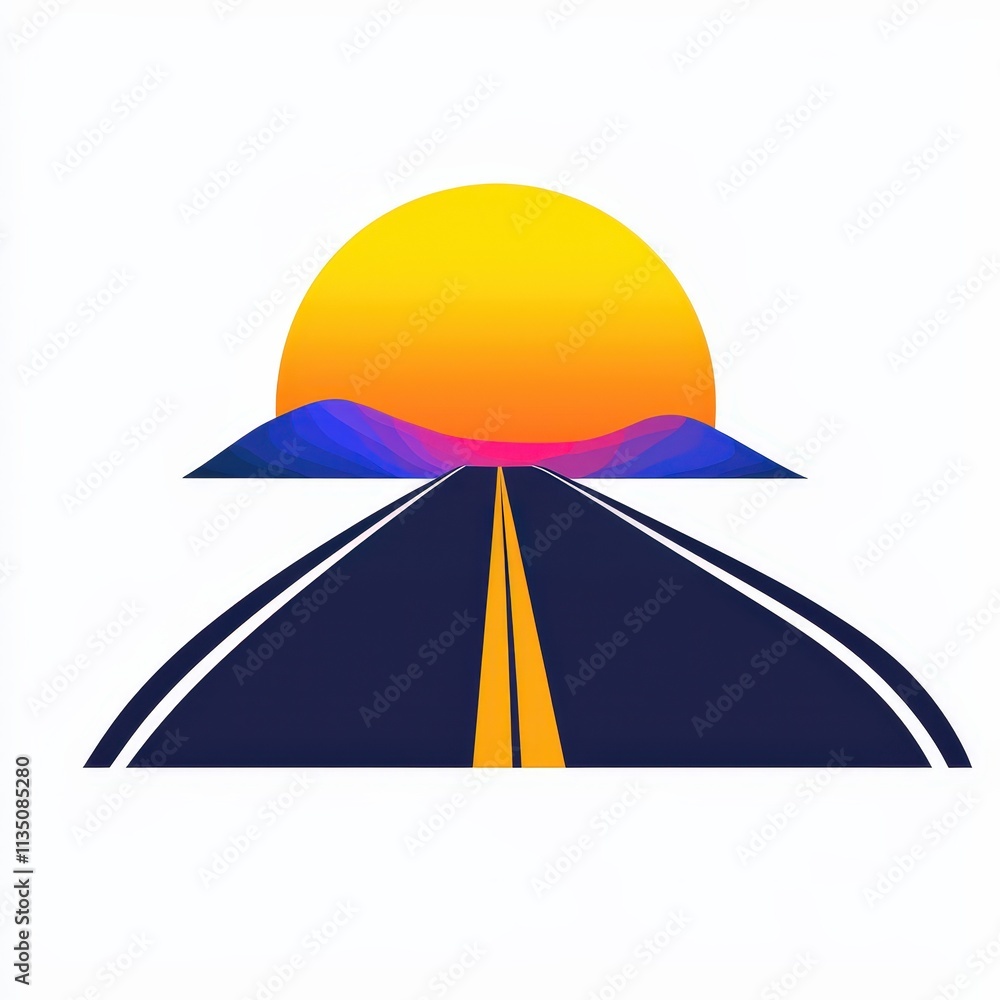 Design of road icon logo illustration isolated on white background ...