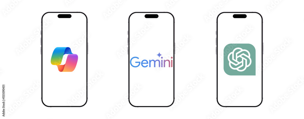 High resolution Microsoft Copilot Chat GPT Google Gemini logo ...