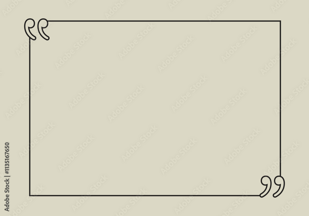 Minimalist quote frame with stylish quotation marks on a Quill Grey ...
