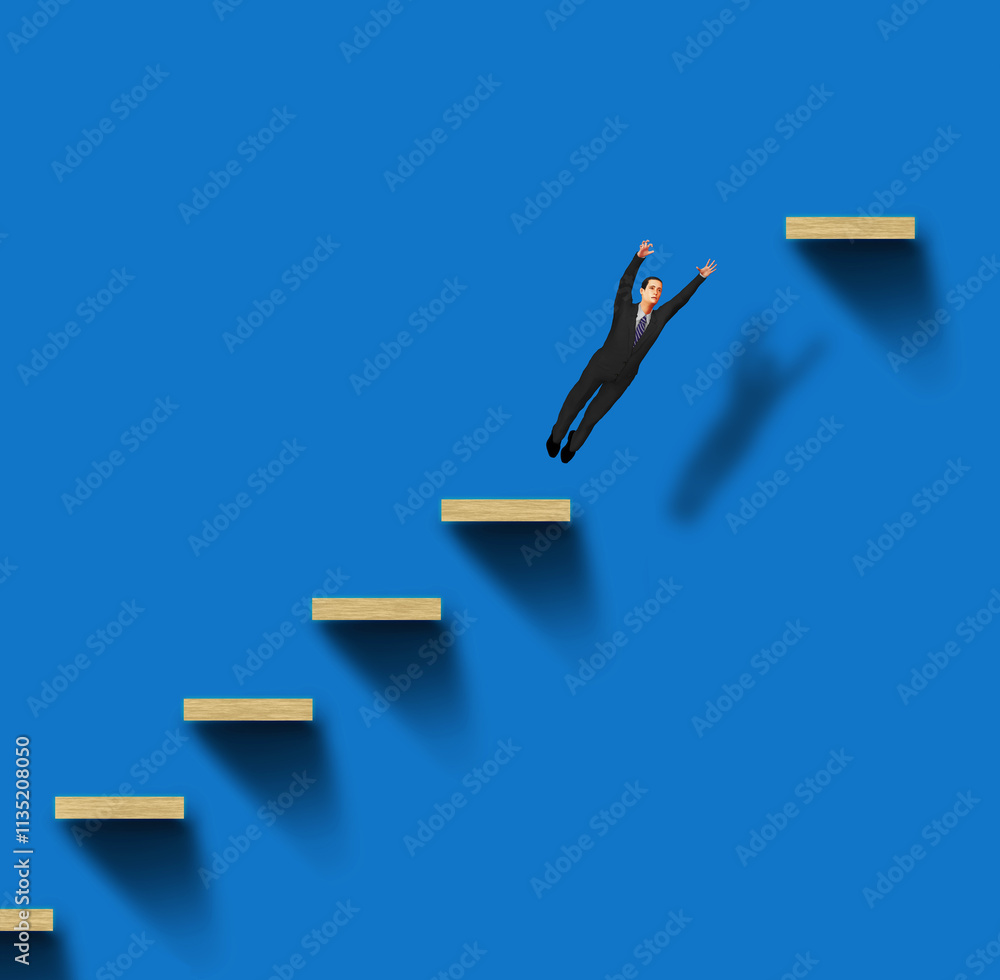 Step by step on the career ladder is a man who makes a great effort to ...