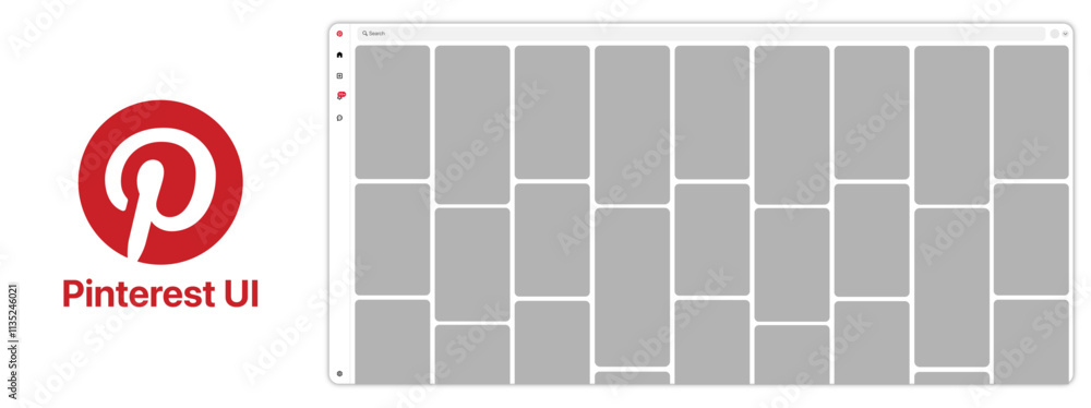 Pinterest mockup. Pinterest. Social network interface. Pinterest mockup ...