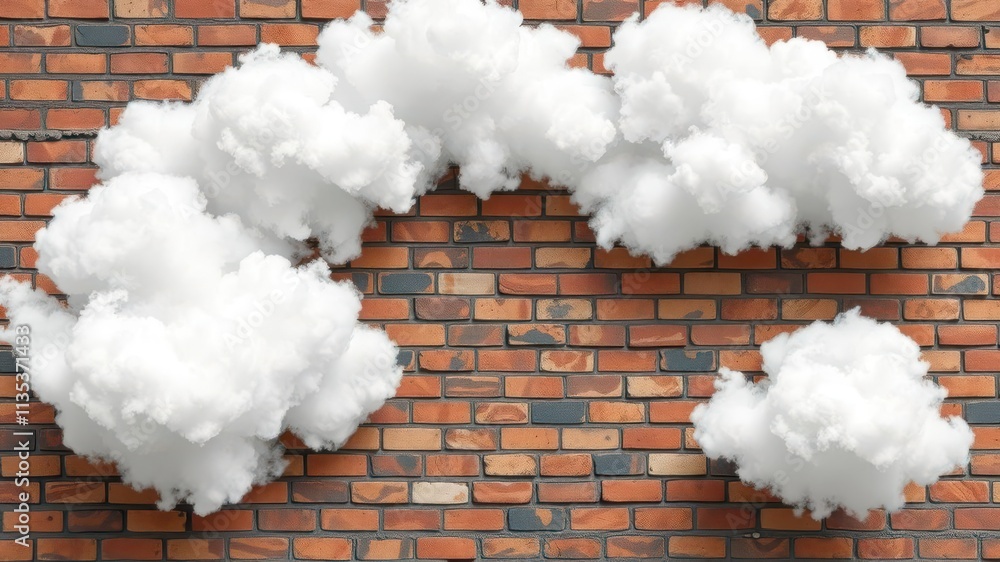 An optical illusion of a brick wall that appears to be made of fluffy ...