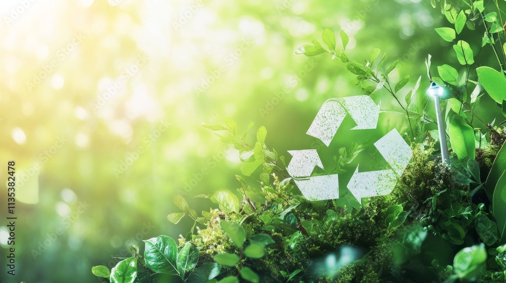 A serene and contemplative scene for World Environment Day with green ...