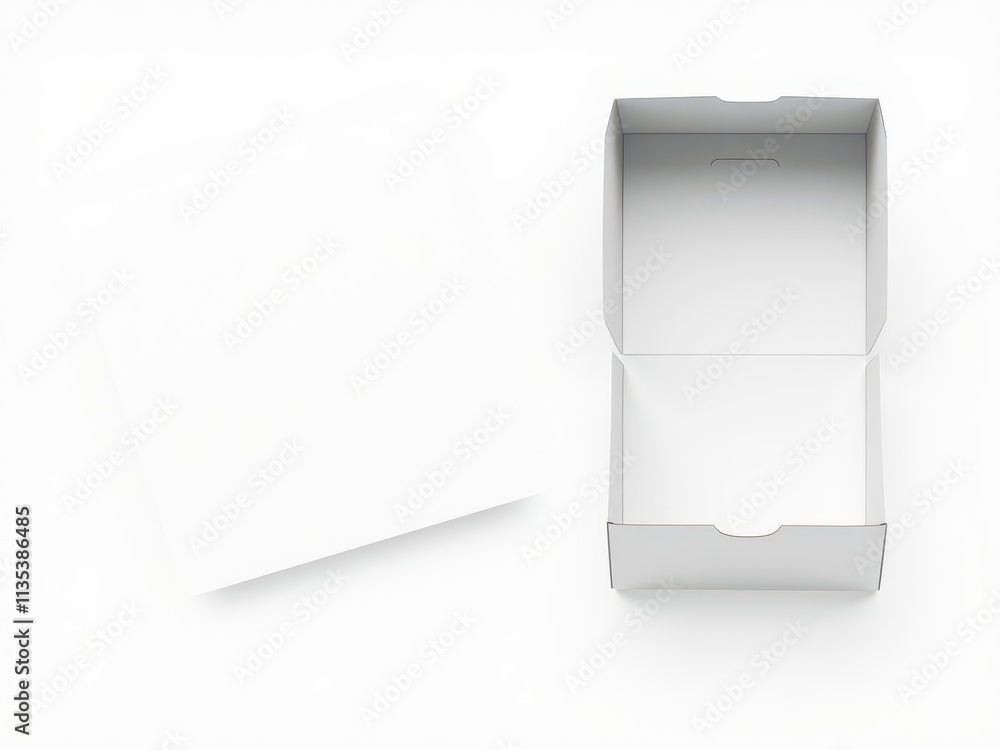 Shoe box with die cut template design on white background, blank ...