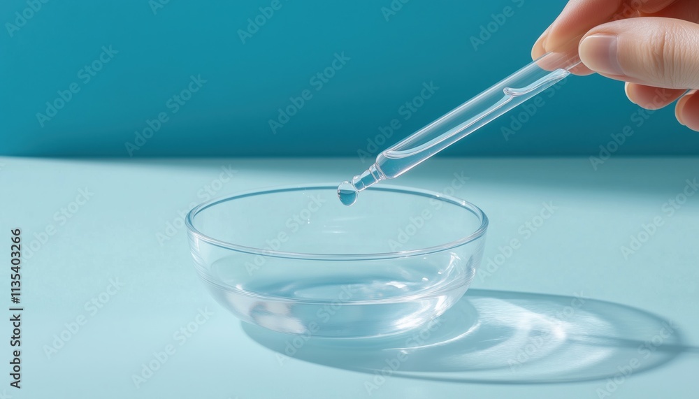 Illustrating Skincare, Beauty, Or Science: Clear Dropper With Liquid In ...