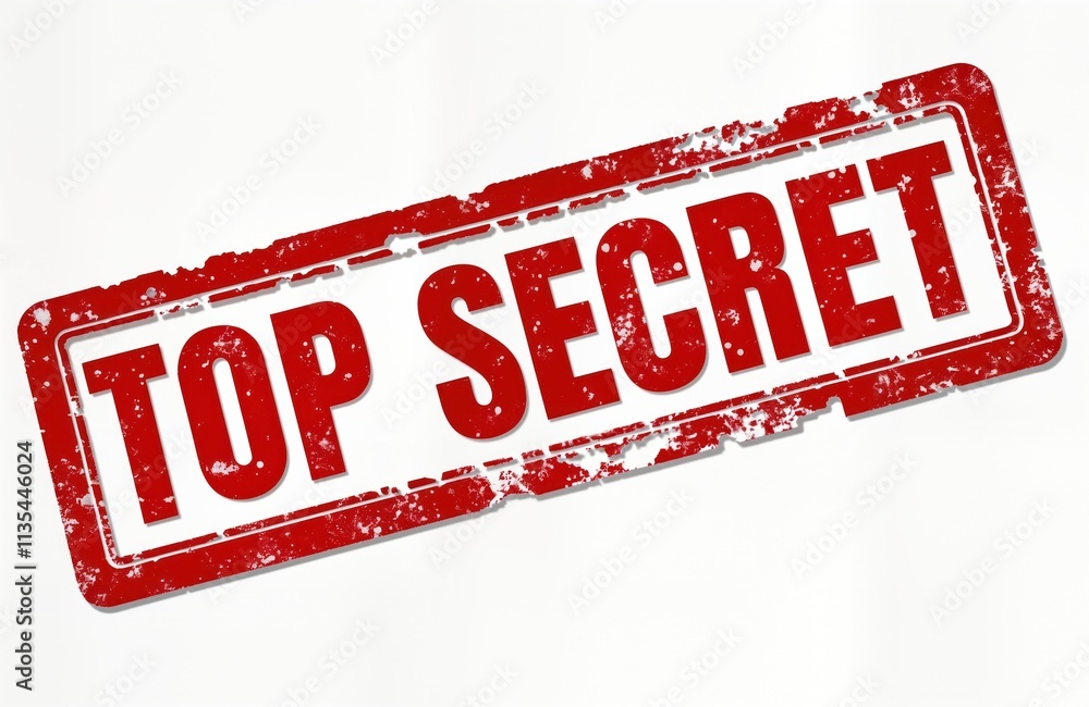 Red top secret stamp isolated on white background. Official ...