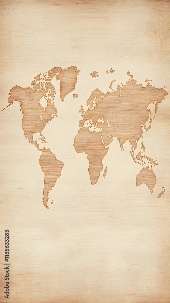 World Map Wood Texture Illustration Stock Illustration | Adobe Stock