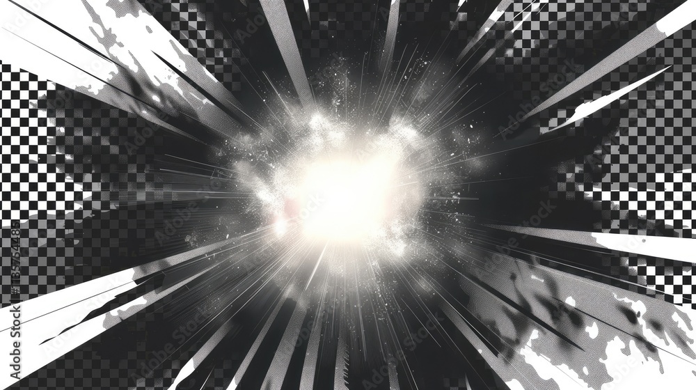 Стоковая иллюстрация «Abstract comic book flash explosion radial lines ...