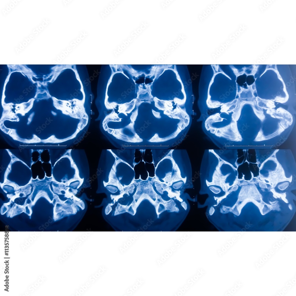 Ct Scan Of The Temporal Bones Showing Soft Tissue Density Lesion At Bilateral Middle Ear And