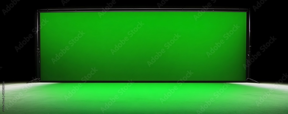 Green Screen Studio Setup with Black Background and White Floor, green ...