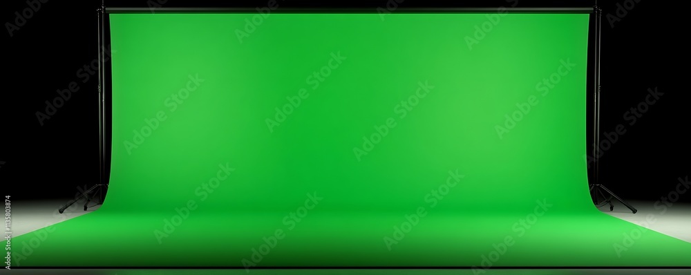 Green Screen Studio Setup with Black Background and White Floor, green ...