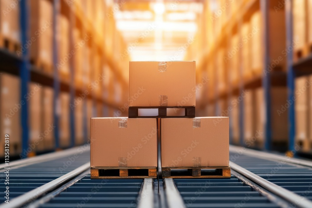 digital transformation concept. A logistics hub integrating AI to ...