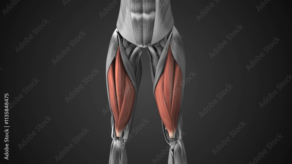Female anatomy of the quadriceps femoris muscle Stock Illustration ...