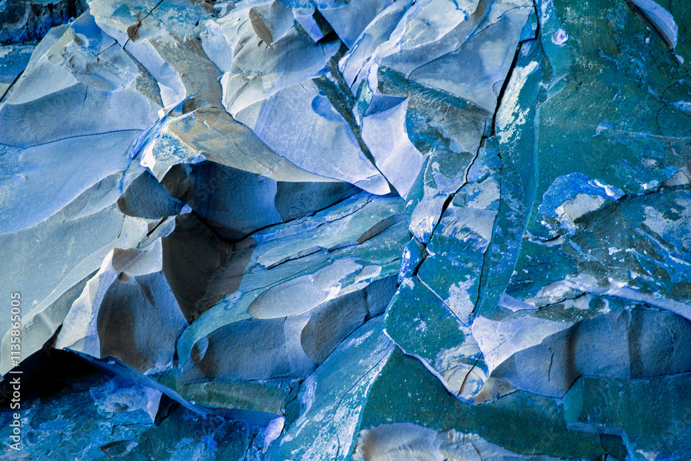 Turquoise and blue, natural stone texture. Sedimentary rock is unique ...