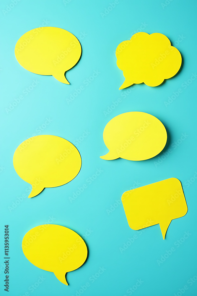 Concepts are visually labeled using yellow speech bubbles on a blue ...