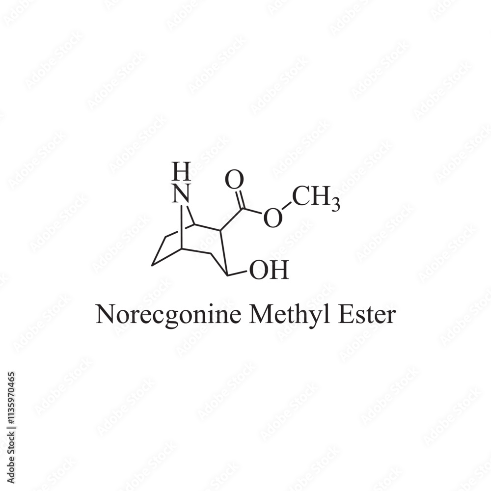 Norecgonine Methyl Ester skeletal structure diagram.stimulant compound ...