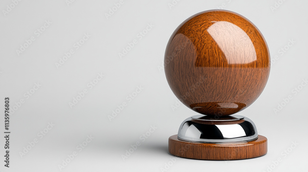 Reflective Sphere of Polished Wood: A perfectly rendered 3D model of a ...