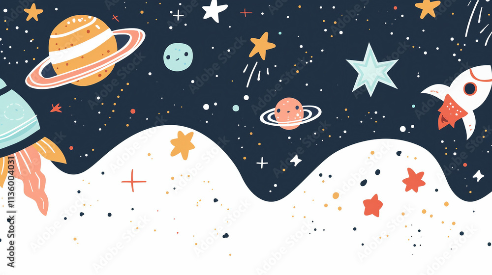 Discover the wonders of outer space with a cosmic design featuring a ...