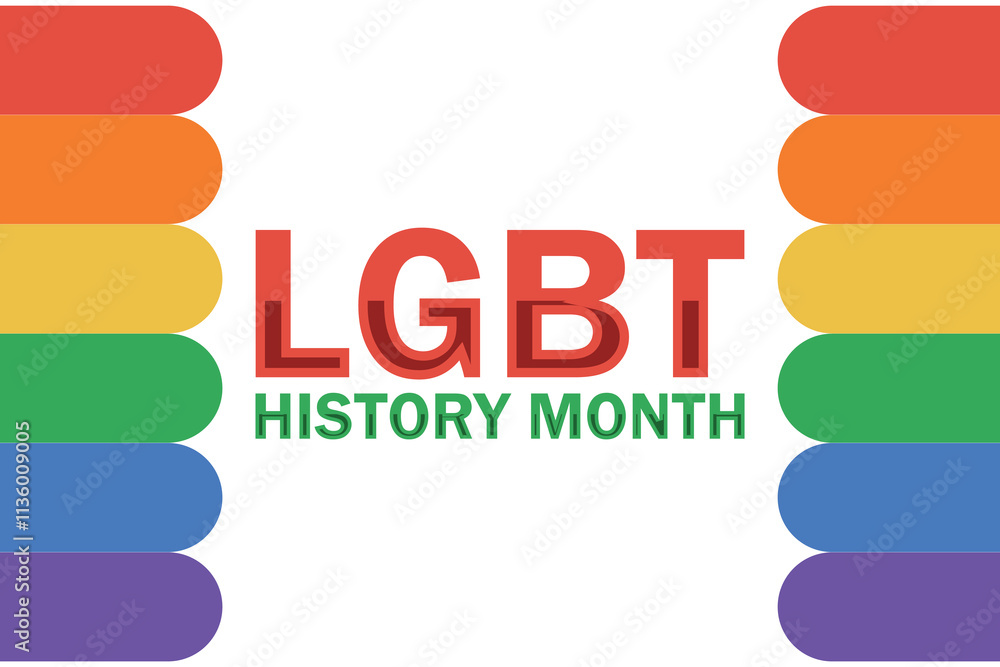 LGBT History Month wallpaper with shapes and typography, banner, card ...