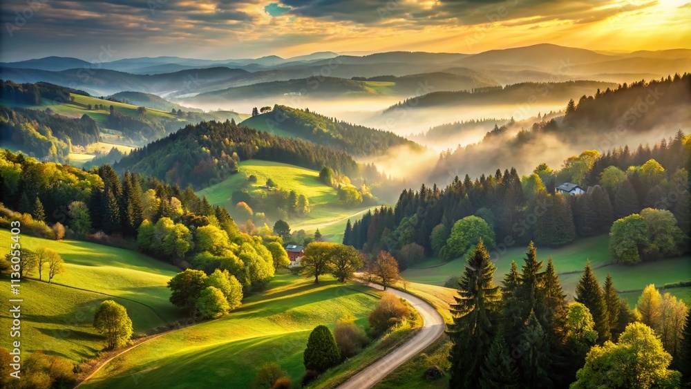 Black Forest Germany Panoramic: Majestic Trees, Hiking Trails, Scenic ...